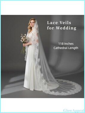 Accessories | Cathedral Wedding Veil Lace Edge Soft Tulle Bridal Veil ...